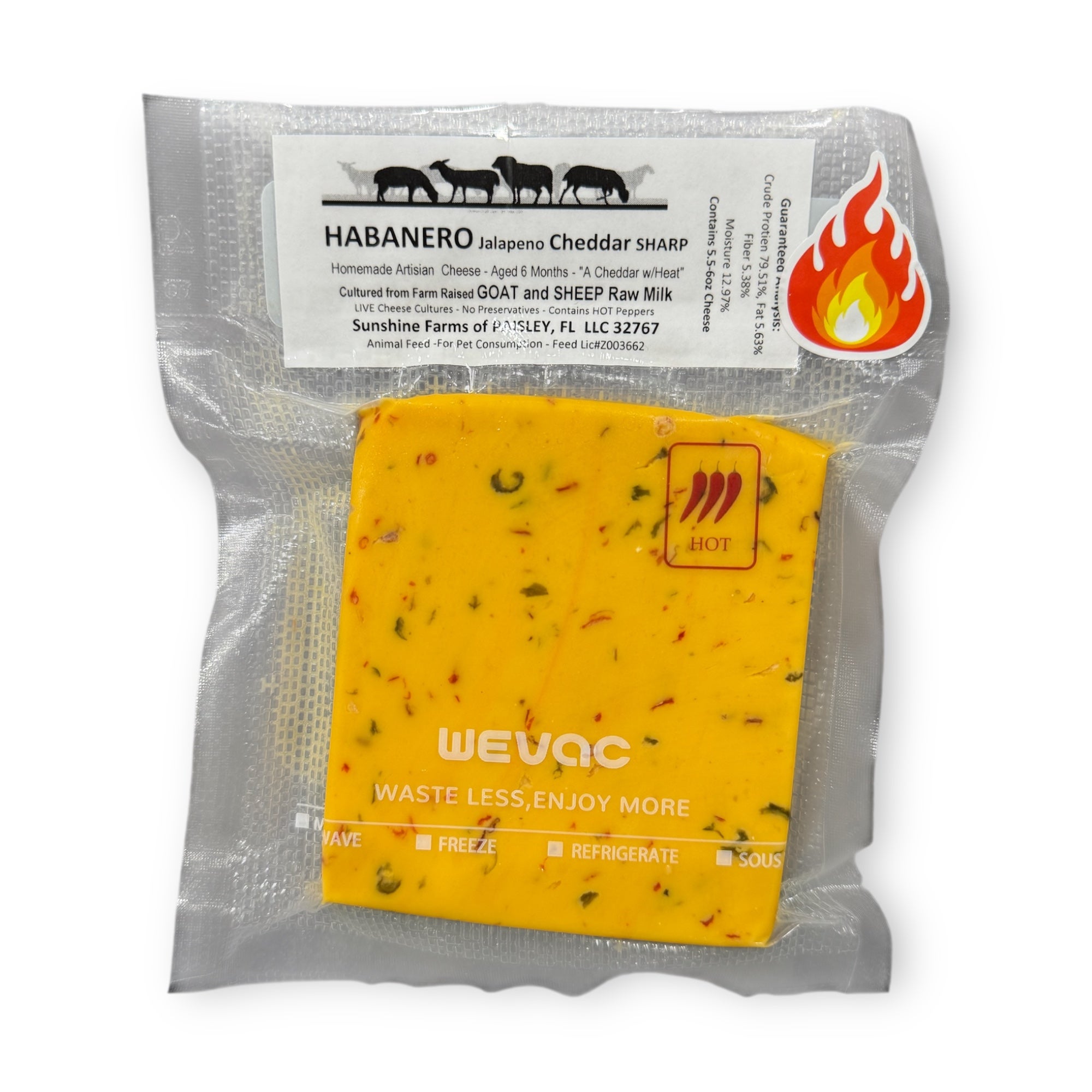Habanero Jalapeno Sharp Cheddar Cheese (Goat) | Common Ground Farm